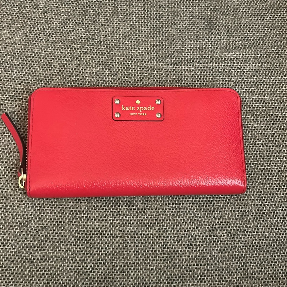 Kate Spade Wellesley Neda Lacquered Red Wallet - Gem